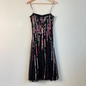 JS Collections | Dresses | Y2k Romantic Floral Black Tulle Cocktail ...